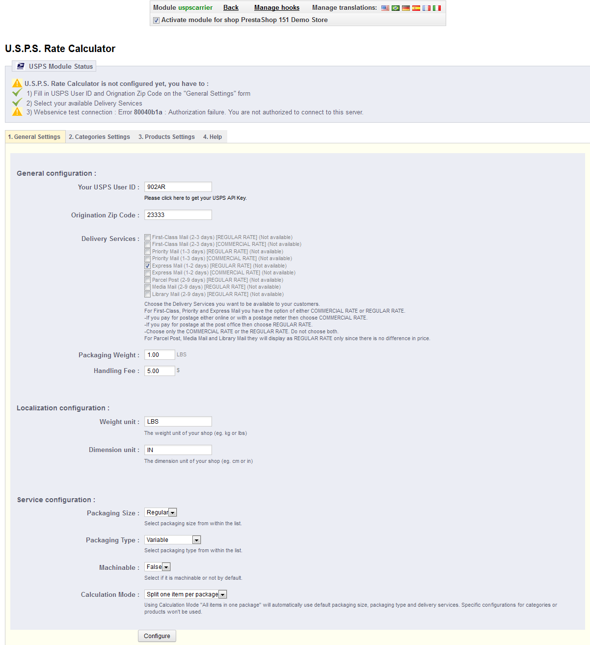 Configuring Usps Carrier Module In Prestashop 15 Web Hosting Hub