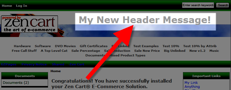 How to Change the Header Text in Zen Cart | Web Hosting Hub